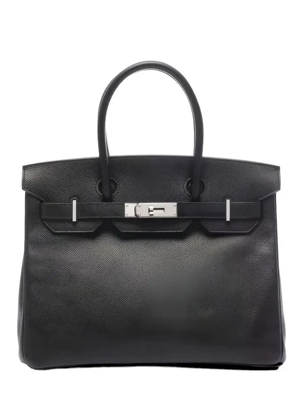 Hermès 2007 30 Birkin Textured Tote - Black