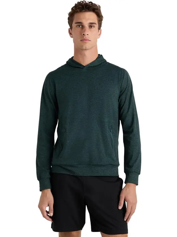 Quince Performance Hoodie Pullover - Heather Green