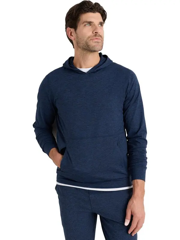 Quince Performance Hoodie Pullover - Heather Navy