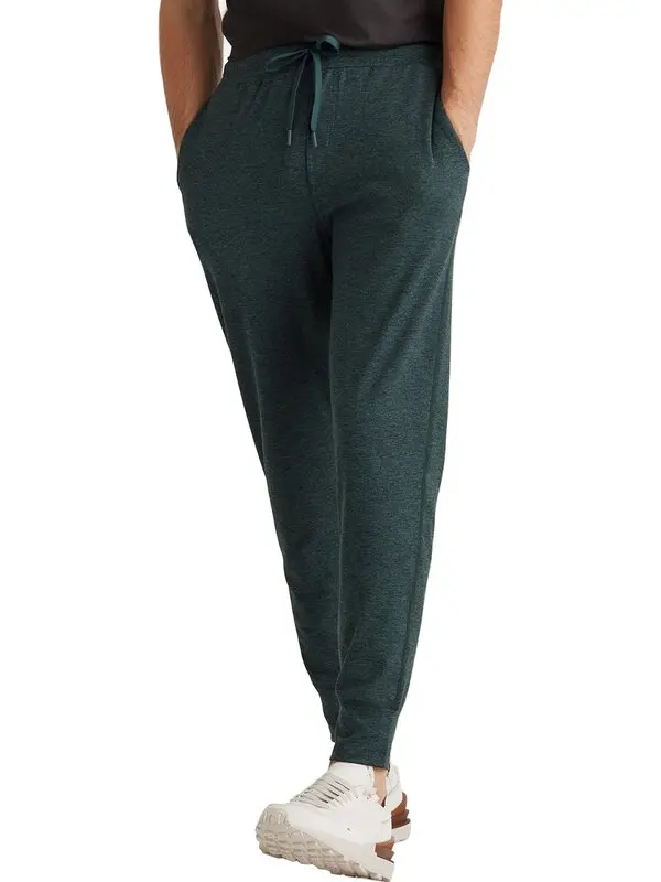 Quince Flowknit Performance Joggers - Heather Green