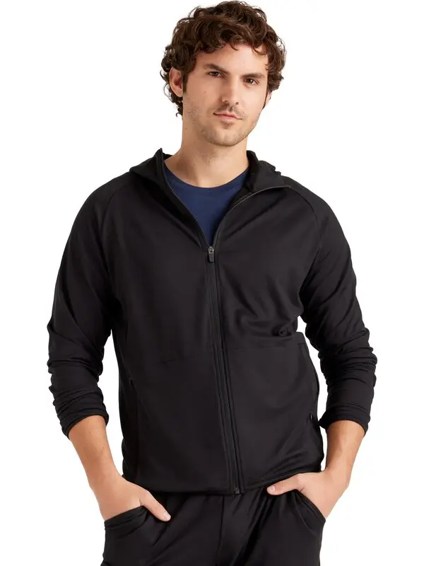 Quince Performance Zip Hoodie - Black