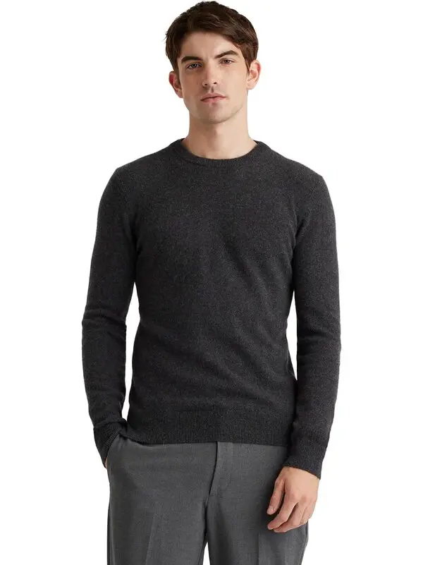 Quince Cashmere Crewneck Sweater - Charcoal