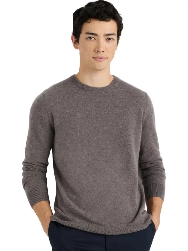 Quince Cashmere Crewneck Sweater - Elk Brown