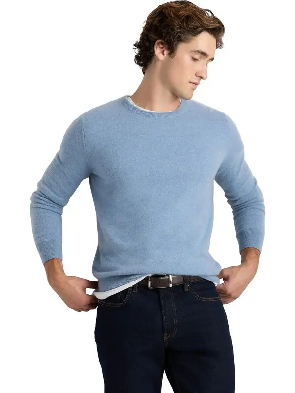 Quince Cashmere Crewneck - Faded Denim