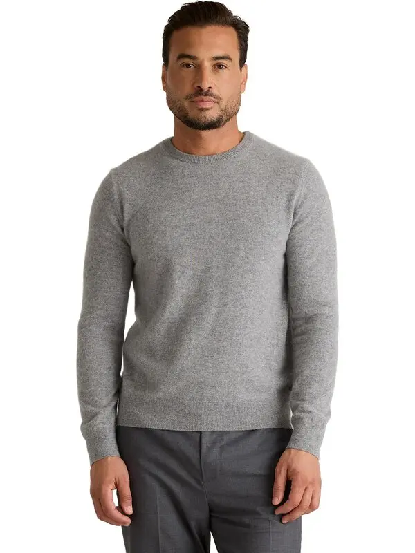 Quince Cashmere Crewneck Sweater - Heather Grey