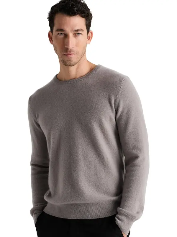 Quince Cashmere Crewneck Sweater - Morel Grey