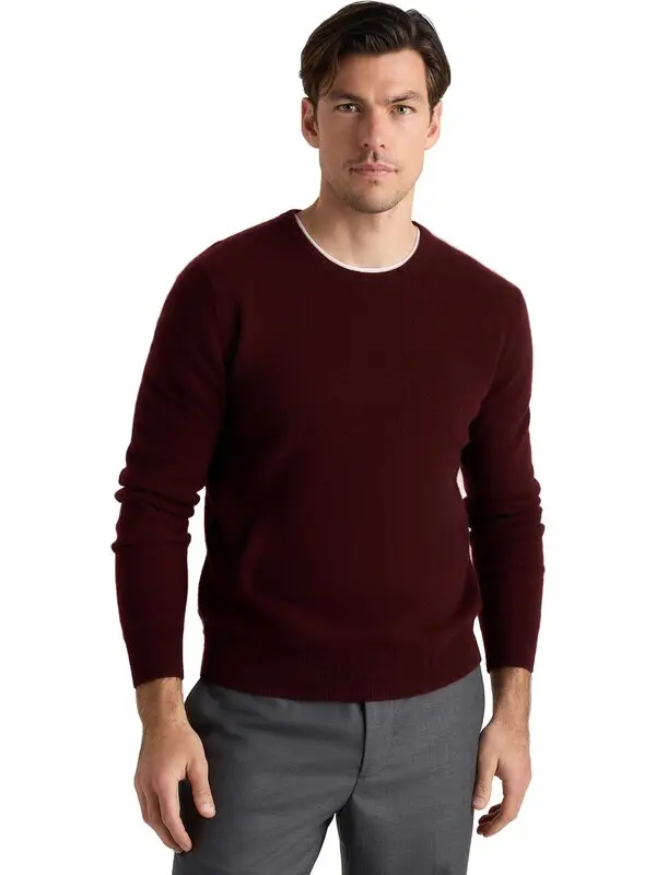 Quince Cashmere Crewneck Sweater - Rich Burgundy