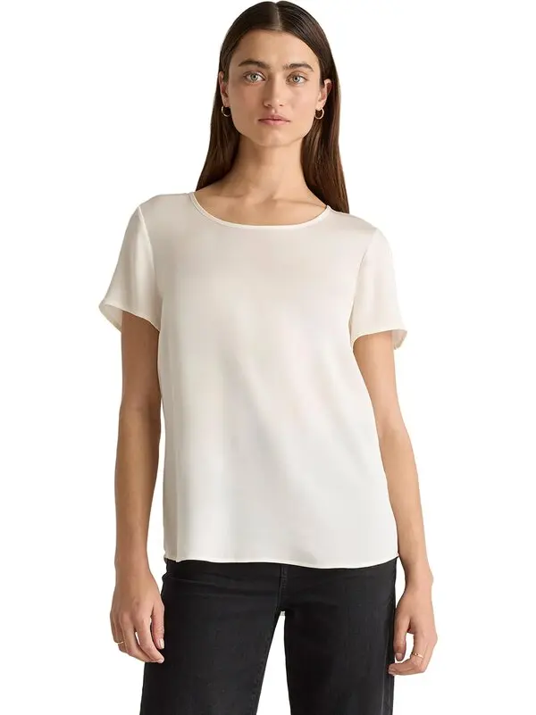 Quince Washable Silk Stretch T-shirt - Ivory