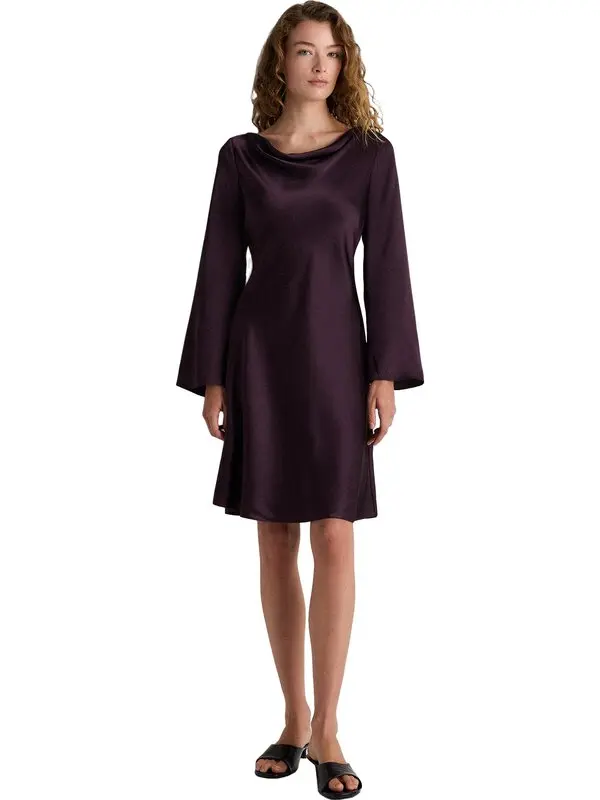 Quince Long Sleeve Mini Dress - Deep Orchid Purple
