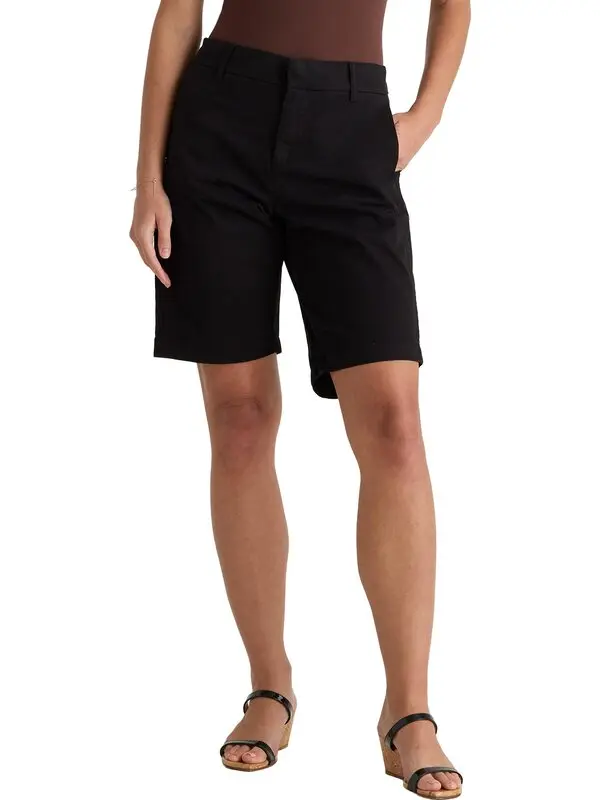 Quince Organic Stretch Cotton Chino Bermuda Shorts - Black