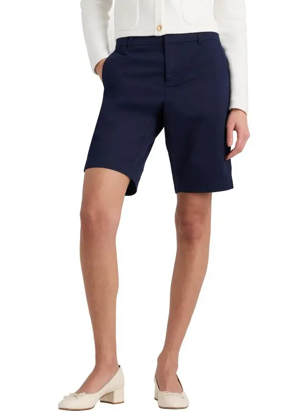 Quince Organic Stretch Cotton Chino Bermuda Shorts - Deep Navy