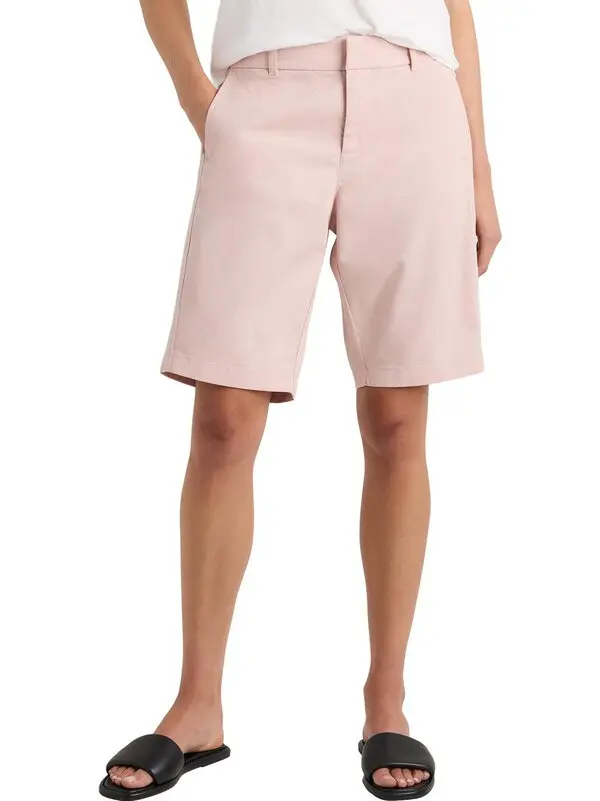 Quince Organic Stretch Cotton Chino Bermuda Shorts - Shell Pink