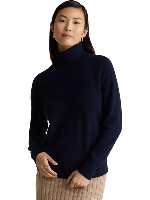 Quince Cashmere Turtleneck Sweater - True Navy