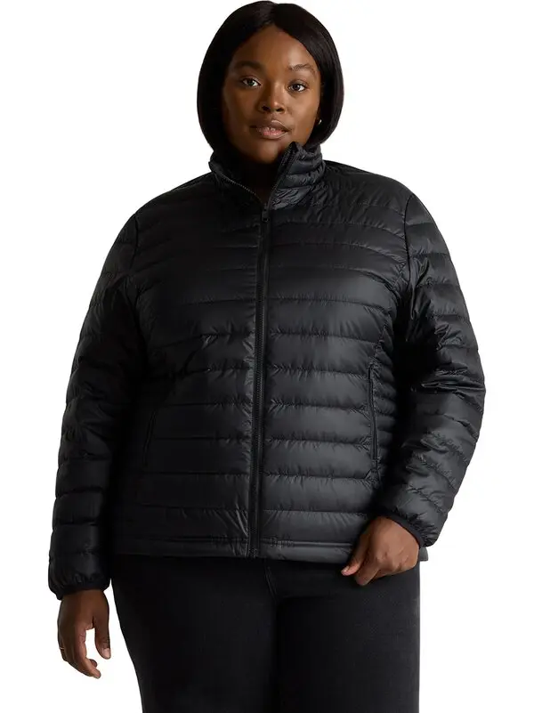 Quince Lightweight Down Packable Puffer Jacket - Black