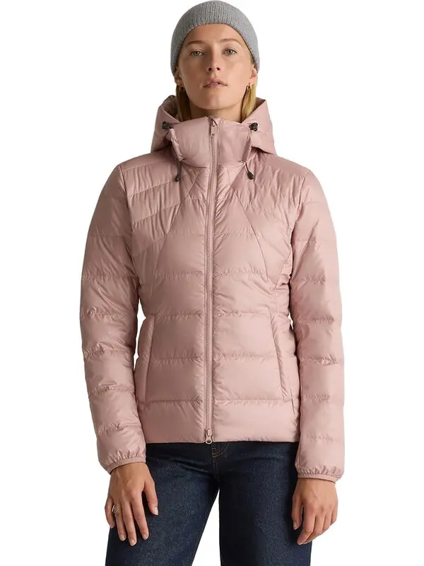 Quince Lightweight Down Packable Puffer Hooded Jacket - Antique Rose