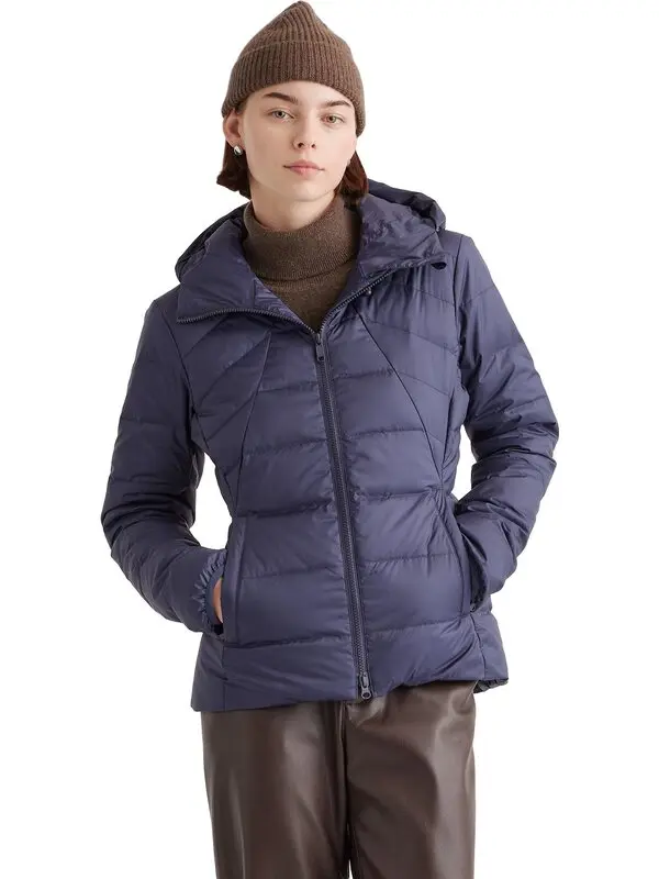 Quince Lightweight Down Packable Puffer Hooded Jacket - Navy