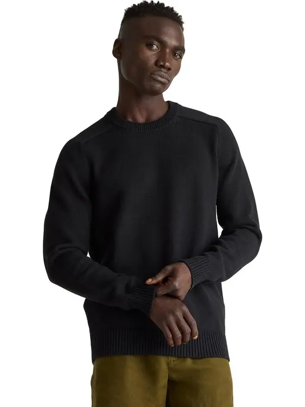 Quince Organic Cotton Crewneck Sweater - Black