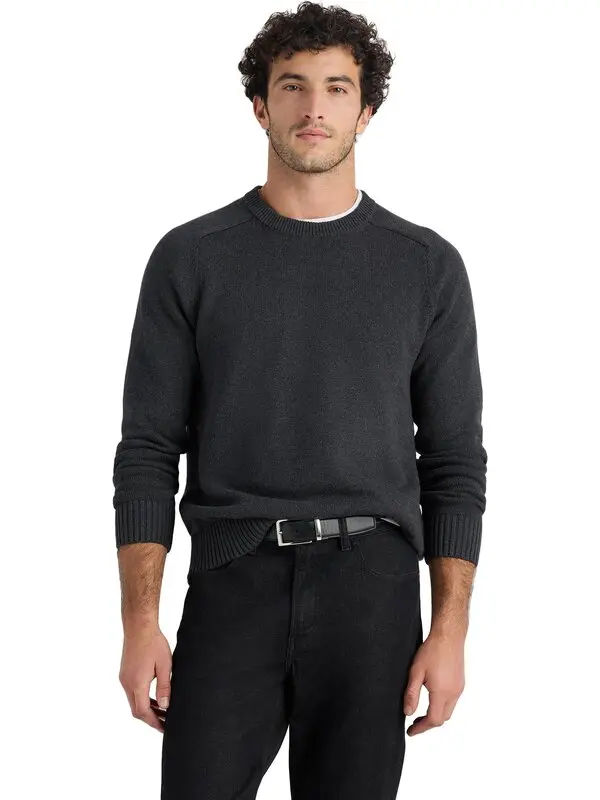 Quince Organic Cotton Crewneck Sweater - Charcoal