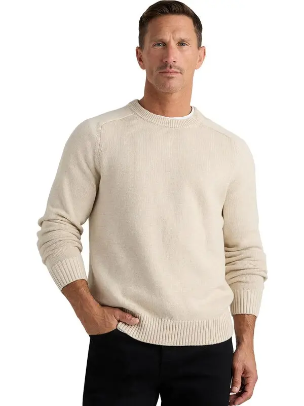 Quince Organic Cotton Crewneck Sweater - Speckled Beige