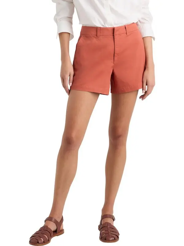 Quince Stretch Cotton Chino Shorts - Spiced Orange