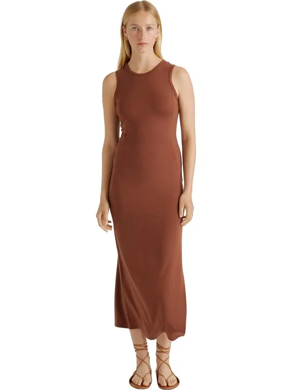 Quince Tencel Jersey Tank Maxi Dress - Brown