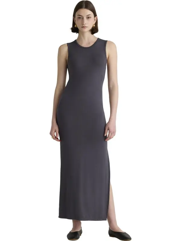 Quince Tencel Jersey Tank Top Maxi Dress - Carbon Grey
