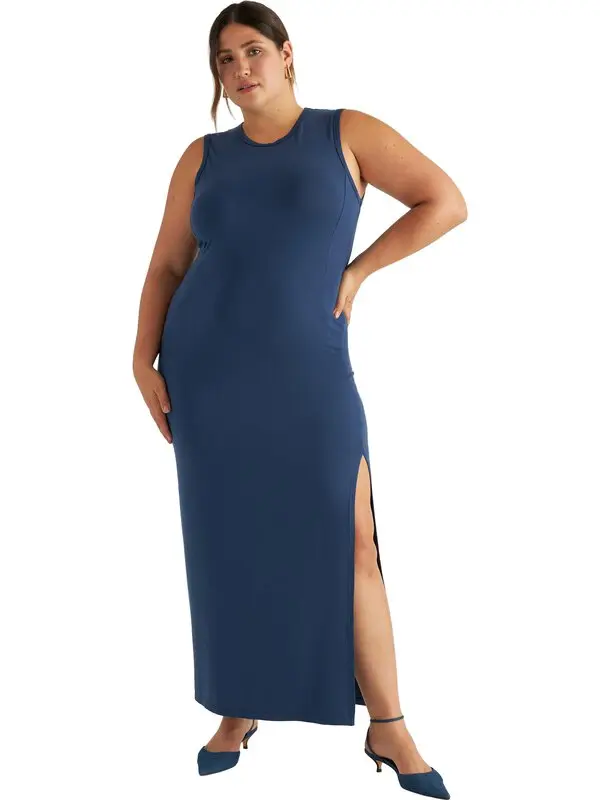 Quince Tencel Jersey Tank Maxi Dress - Navy