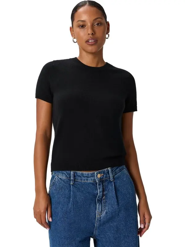 Quince Mongolian Cashmere T-shirt - Black