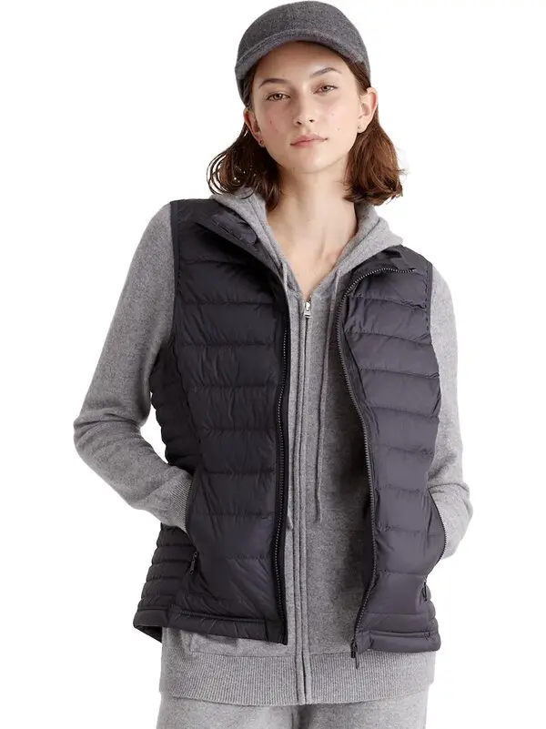 Quince Lightweight Down Packable Puffer Vest - Black