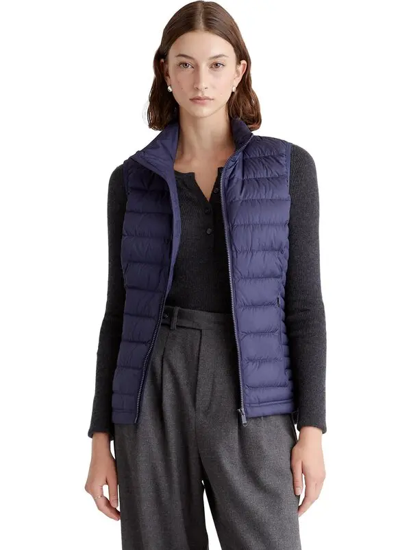 Quince Lightweight Down Packable Puffer Vest - Navy