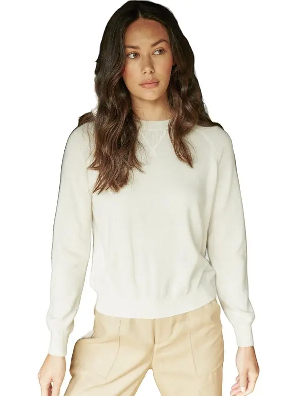 Quince Mongolian Shrunken Cashmere Sweatshirt - Ivory