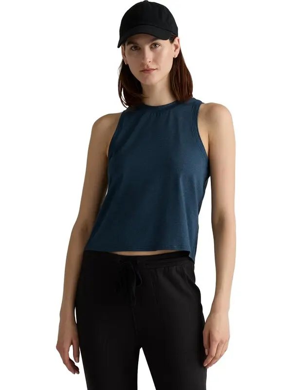 Quince Performance Tank Top - Heather Ocean Navy