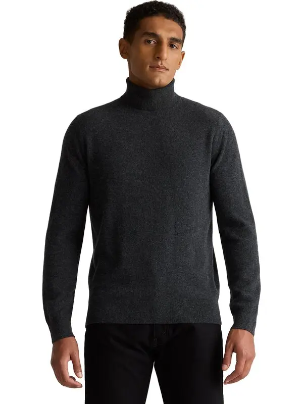 Quince Mongolian Cashmere Turtleneck Sweater - Heather Charcoal