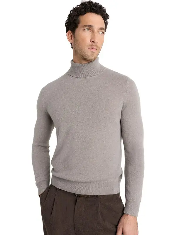 Quince Mongolian Cashmere Turtleneck Sweater - Morel Grey