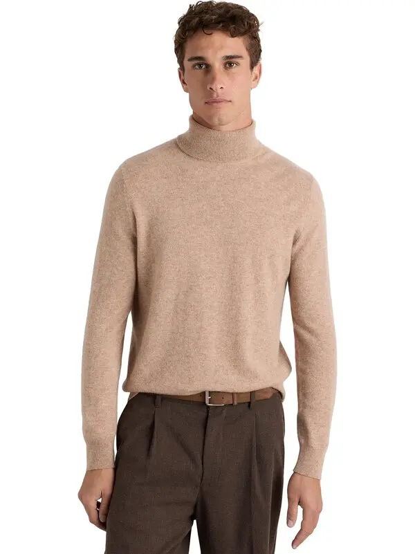 Quince Mongolian Cashmere Turtleneck Sweater - Oatmeal
