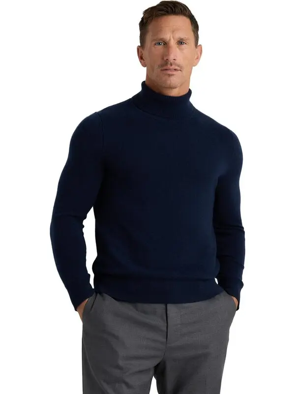 Quince Mongolian Cashmere Turtleneck Sweater - True Navy