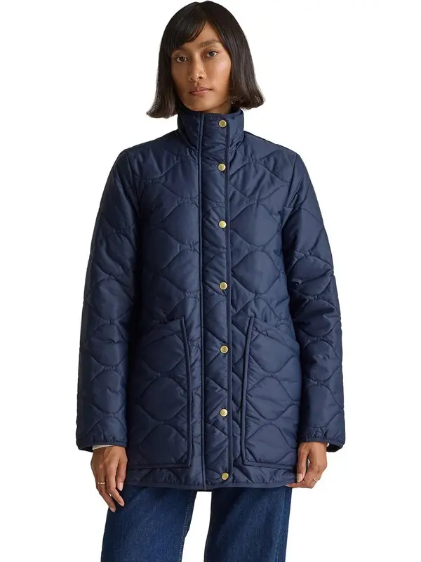 Quince Featherless Quilted Long Puffer Jacket - Admiral