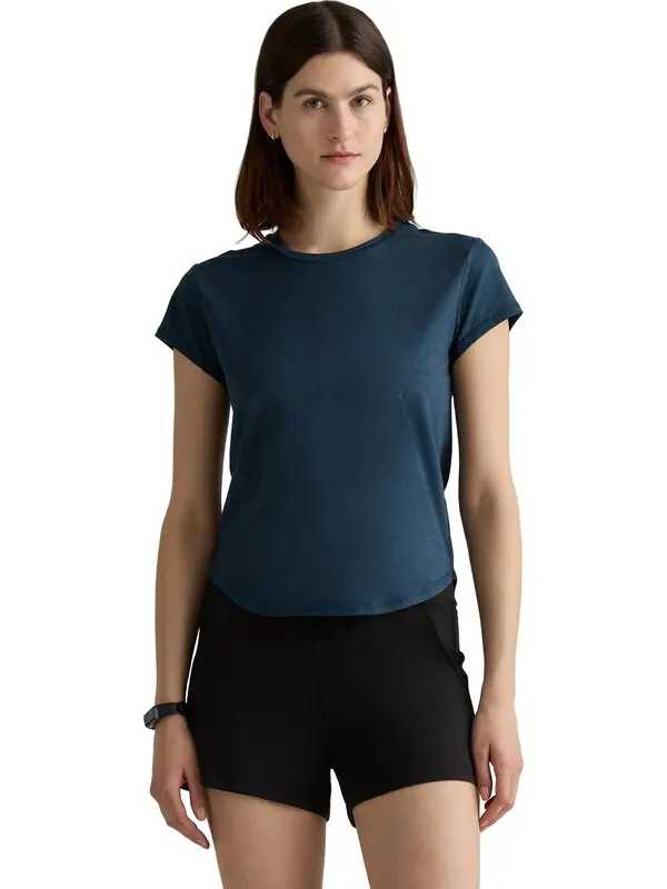 Quince Performance T-shirt - Heather Ocean Navy