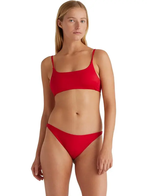 Quince Italian Scoop Neck Bikini Top - Cherry