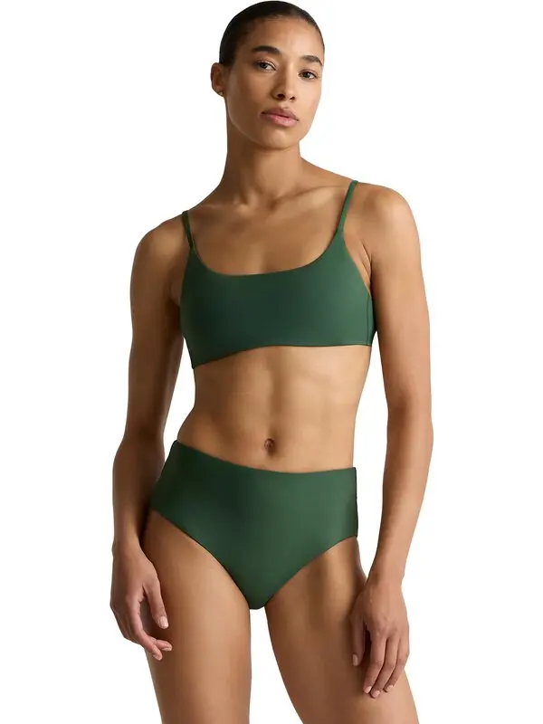 Quince Italian Scoop Neck Bikini Top - Palm