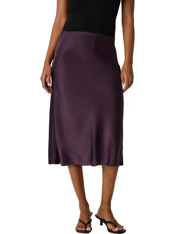 Quince Silk Midi Skirt - Deep Orchid Purple