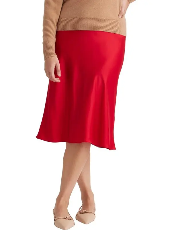 Quince Silk Midi Skirt - Salsa