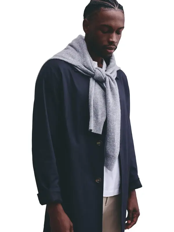 Quince Cashmere Henley Sweater - Heather Grey