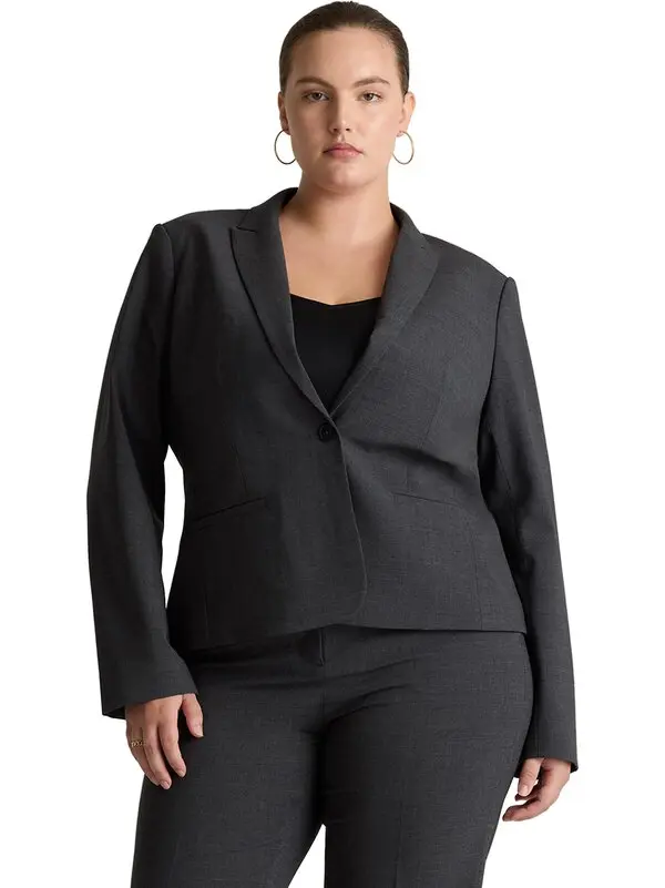 Quince Italian Wool Tailored Blazer - Coal Melange