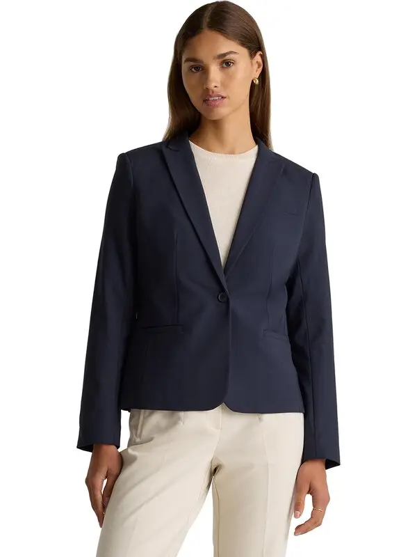 Quince Italian Wool Tailored Blazer - Navy