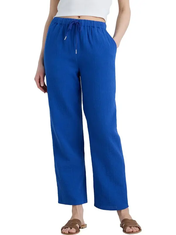 Quince Gauze Straight Leg Pants - Orchid Blue