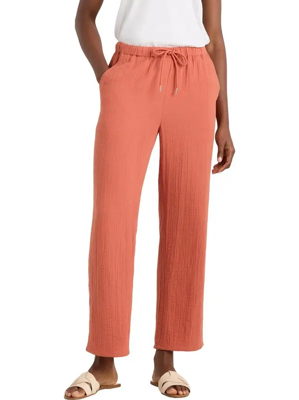 Quince Gauze Straight Leg Pants - Spiced Orange