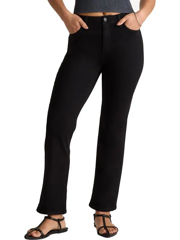 Quince Bella Stretch Kick Flare Jeans - Black