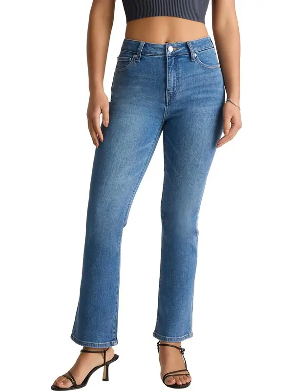 Quince Stretch Kick Flare Jeans - Medium Wash