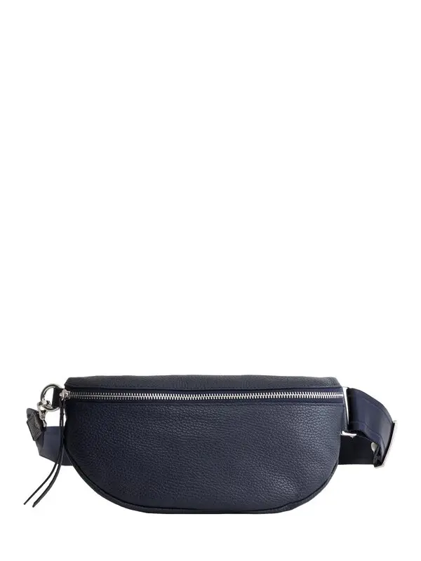 Quince Italian Pebbled Leather Sling Bag - Navy